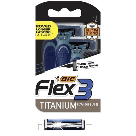 BIC | Bath & Body | Bic Flex 3 Titanium Disposable Men 3 Razors Ultra ...